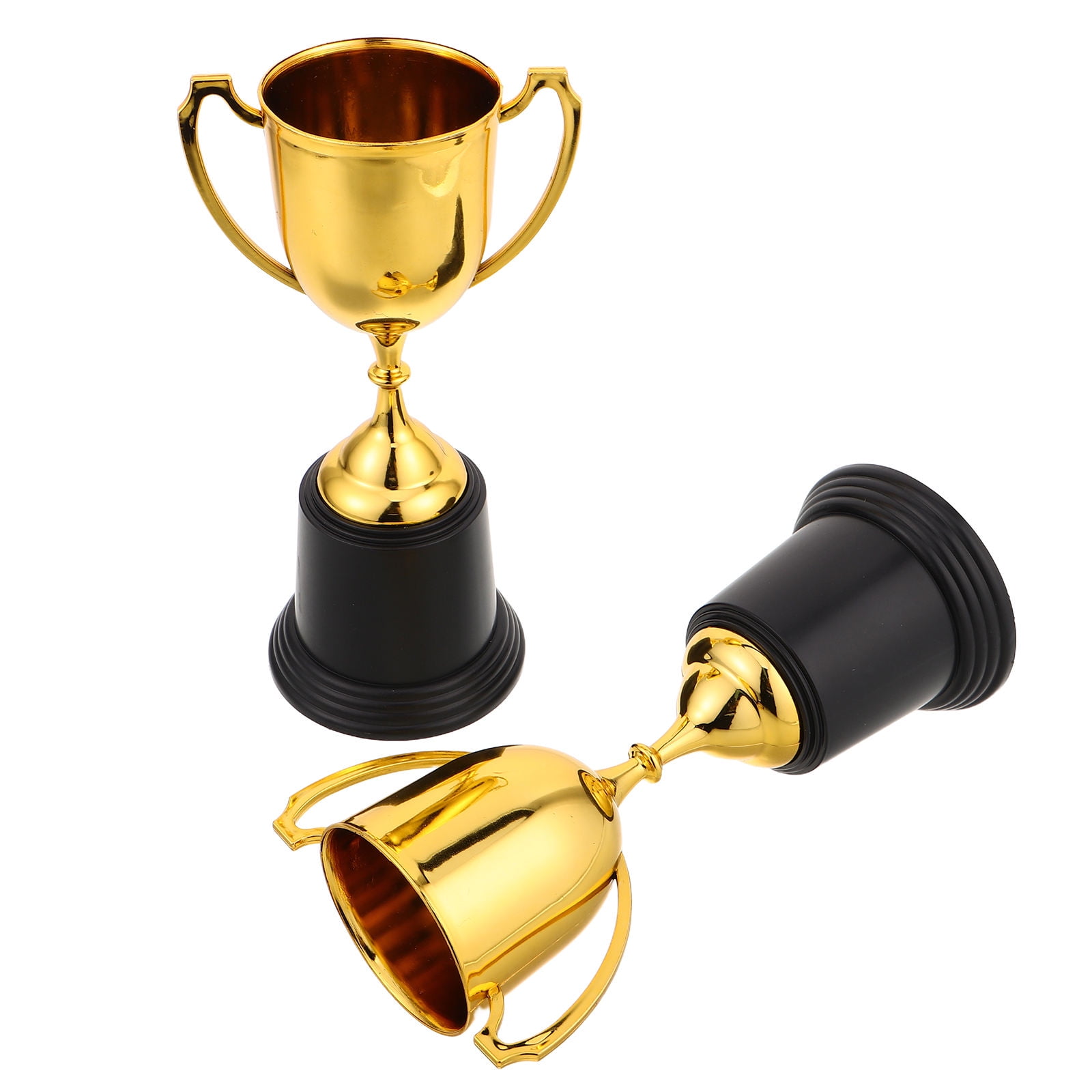 LOLIPPYY 2Pcs Small Plastic Trophy Cup Gold Award for Soccer Medals and ...