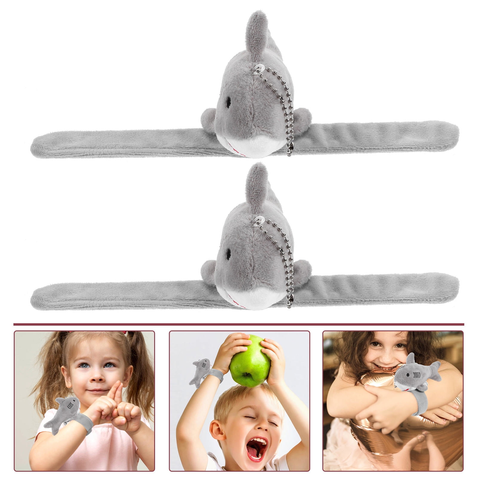 LOLIPPYY 2Pcs Stuffed Animal Slap Bracelet Shark Hugger for Kids ...