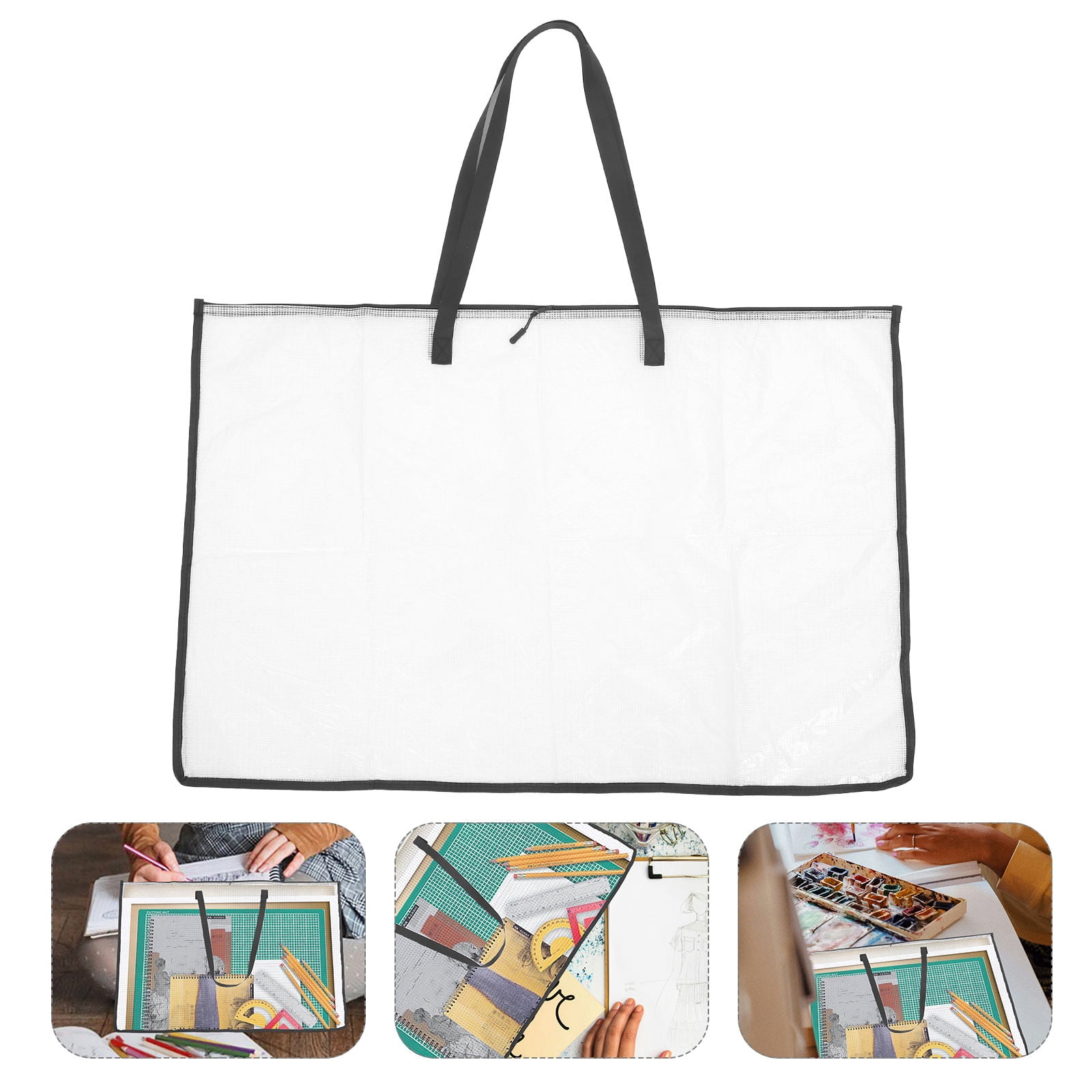 LOLIPPYY 2Pcs Transparent Art Portfolio Case Large Handheld Folder for ...