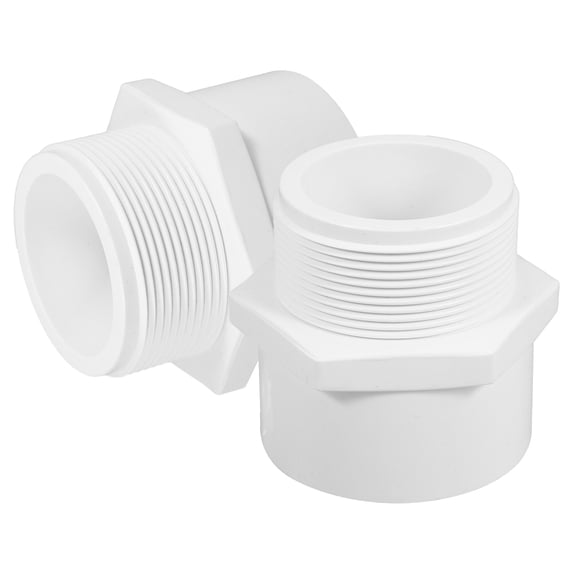 LOLIPPYY 2Pcs male thread pipe connector White PVC Irrigation Systems ...