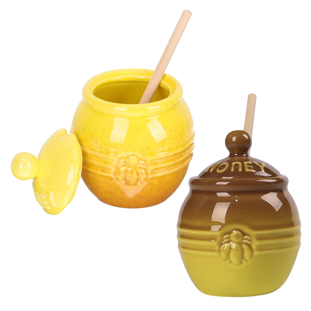 LOLIPPYY Honey Holder Jar Ceramic Storage Household Users Kitchen ...