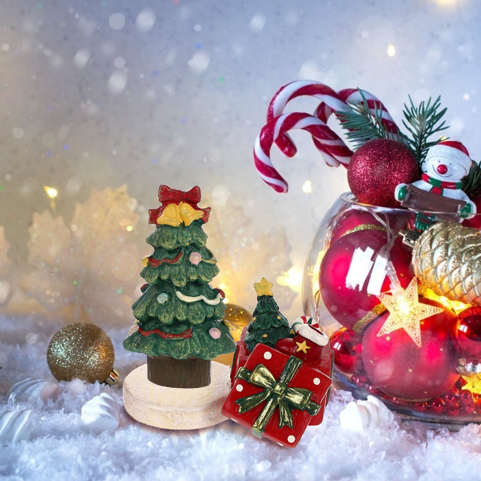 LOLIPPYY Resin Christmas Ornaments Assorted Color 2Set 2.6X1.8X1.8In ...