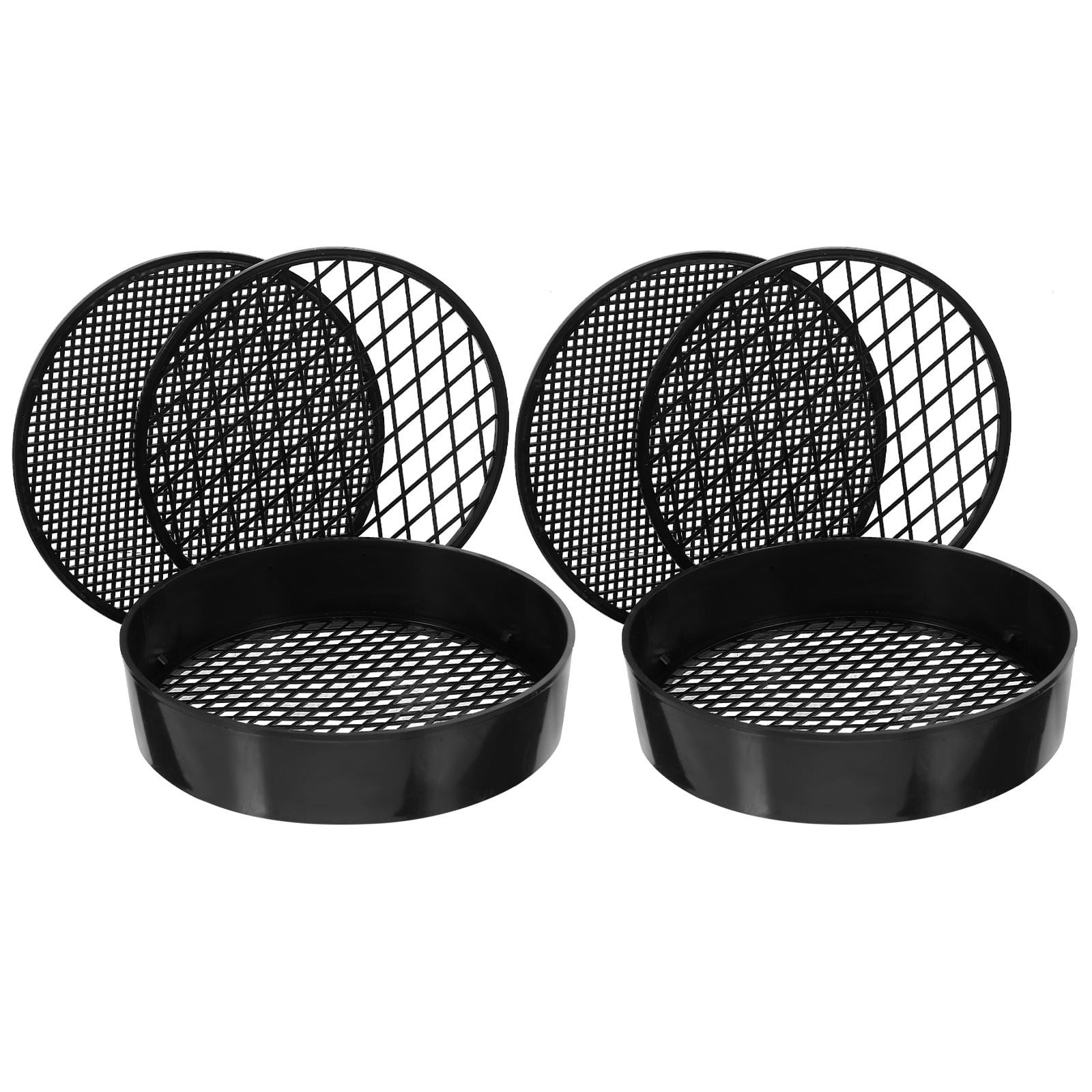 LOLIPPYY 2Sets Black Plastic Sieve with Multiple Mesh Options for Lab ...