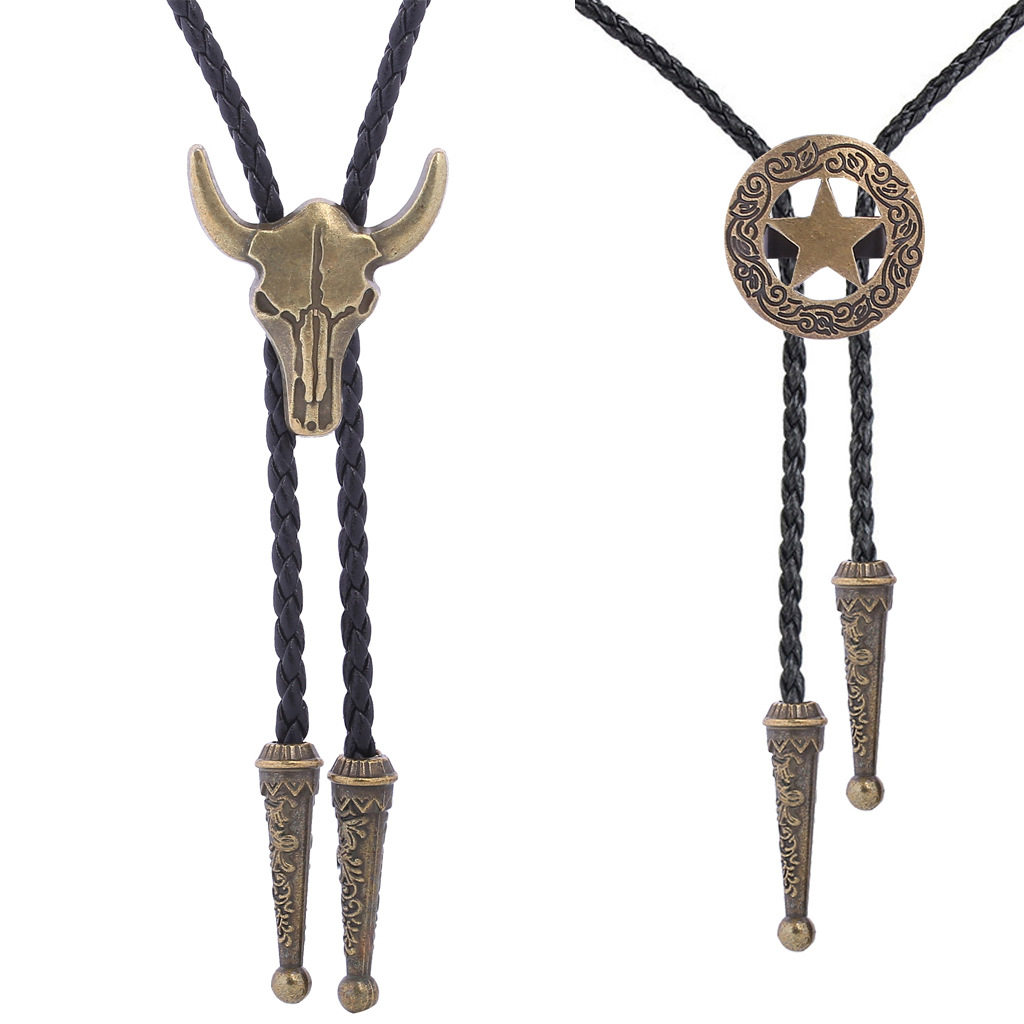 LOLIPPYY 2pcs Tie Set for Women - Vintage Bull Pendant Necklace ...