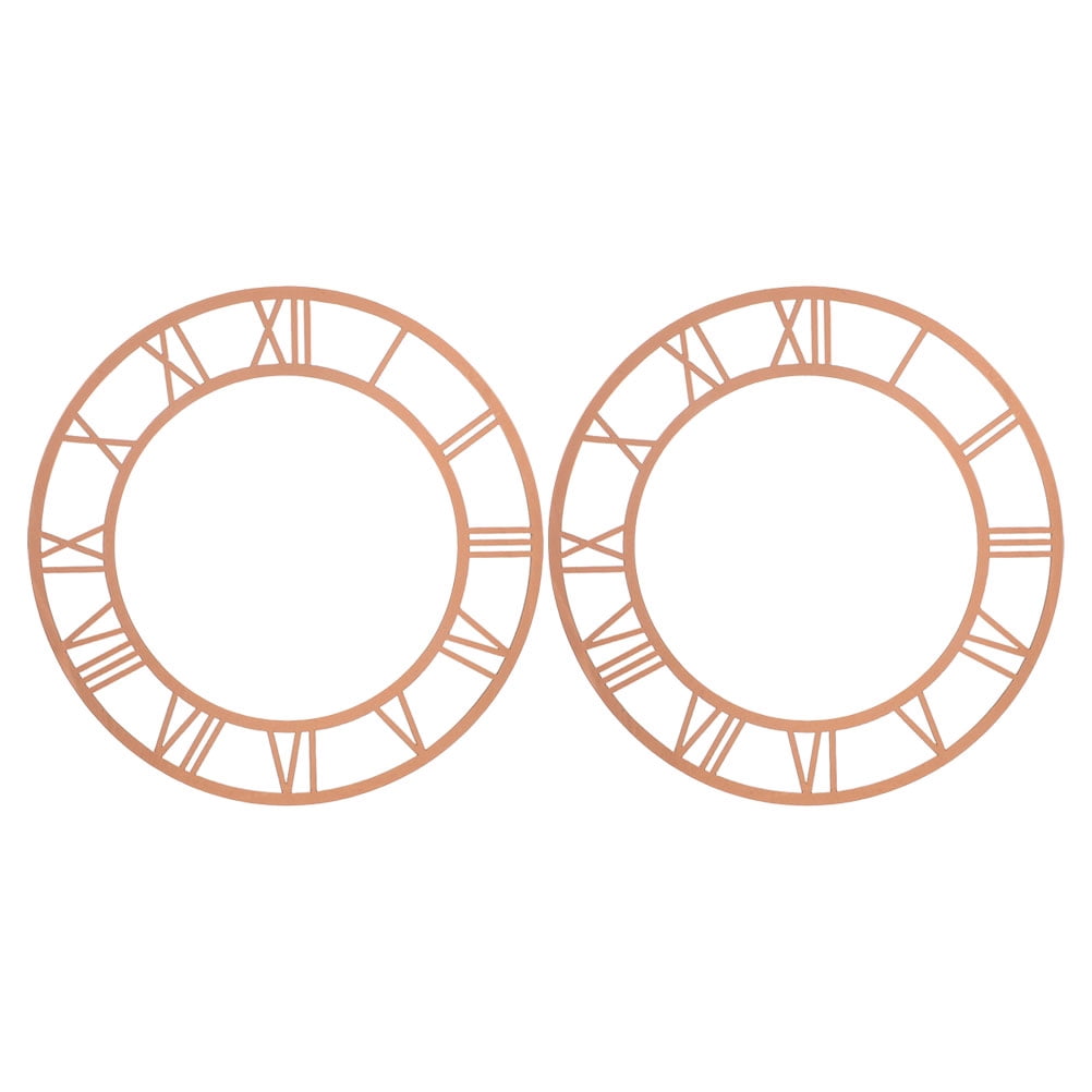 LOLIPPYY 2pcs DIY Round Roman Numerals Acrylic Mirror Wall Clock Decals ...