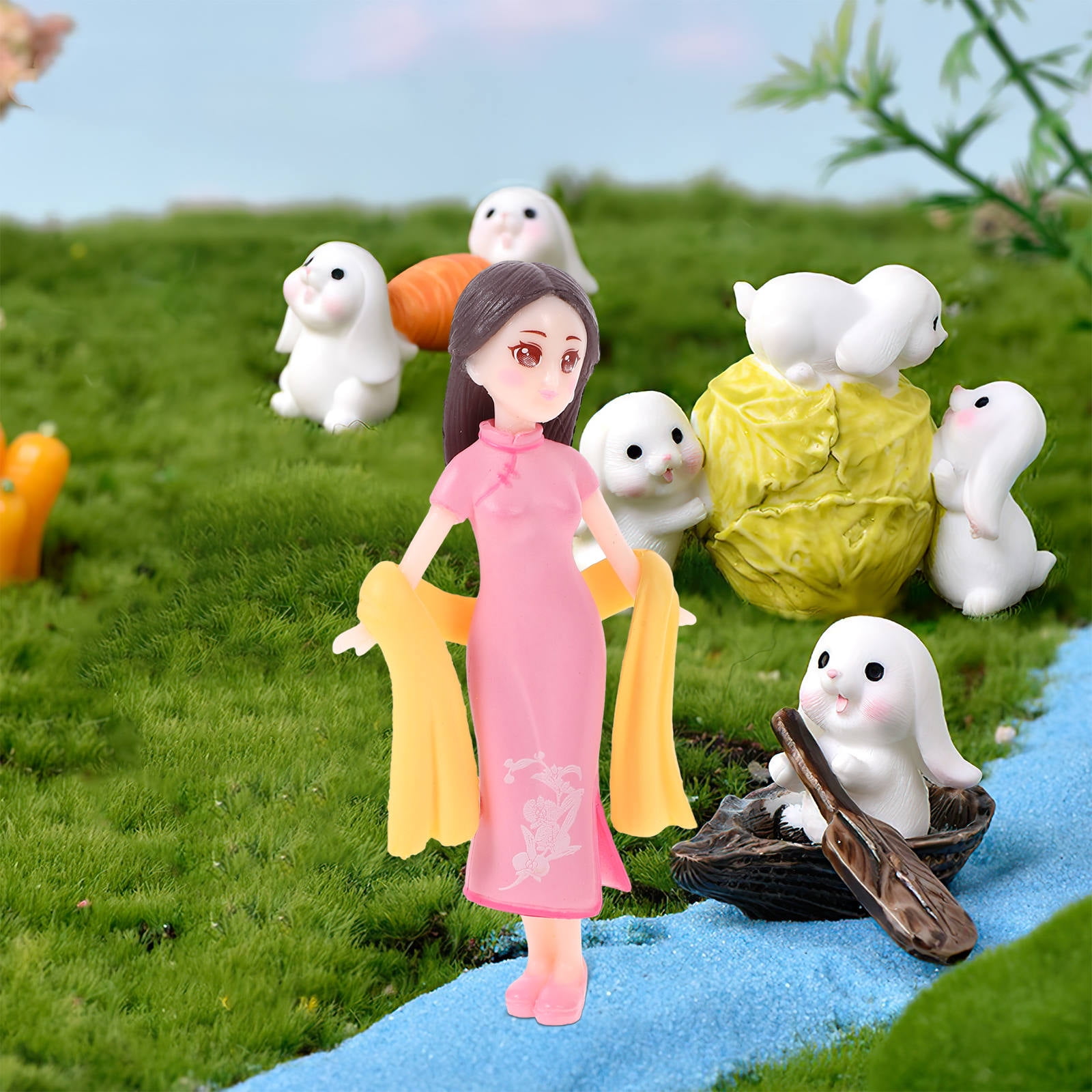 LOLIPPYY 2pcs Decorative Figurine Resin Figures Standing Figure Office ...