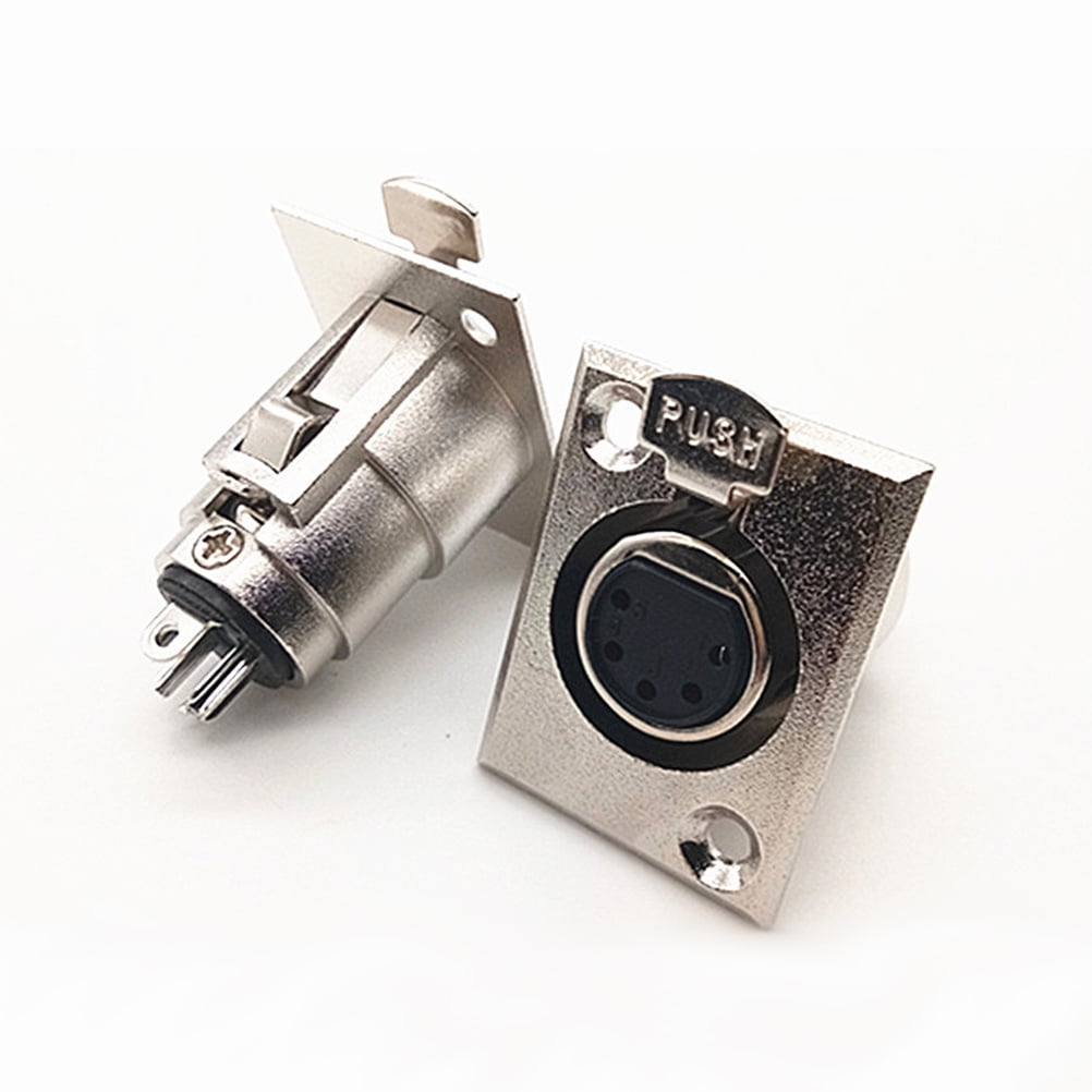 LOLIPPYY 2pcs Microphone Adapter XLR Panel Connector Copper Audio ...