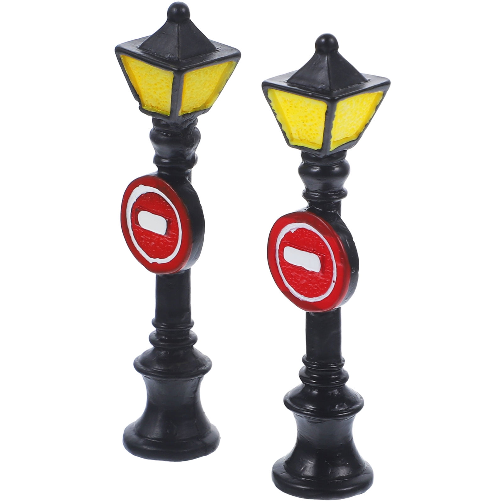 LOLIPPYY 2pcs Mini Model House Lamp Mini Street Light Models Black ...