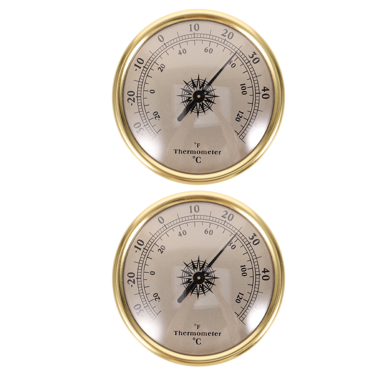 LOLIPPYY 2-Pack Outdoor Garden Thermometers, Decorative Round Weather ...