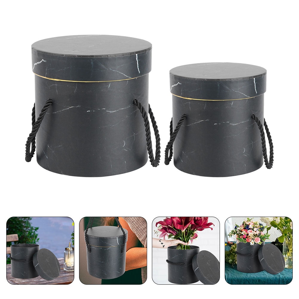 LOLIPPYY 2pcs Portable Round Flower Packing Boxes for Creative School ...