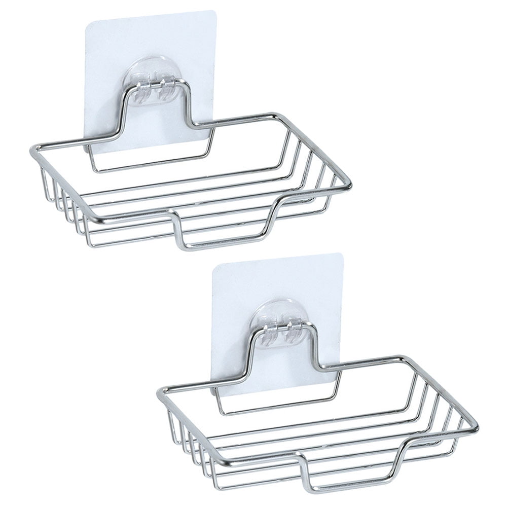 LOLIPPYY 2pcs Stainless Steel Soap Storage Rack Wall Mounted Drainage ...