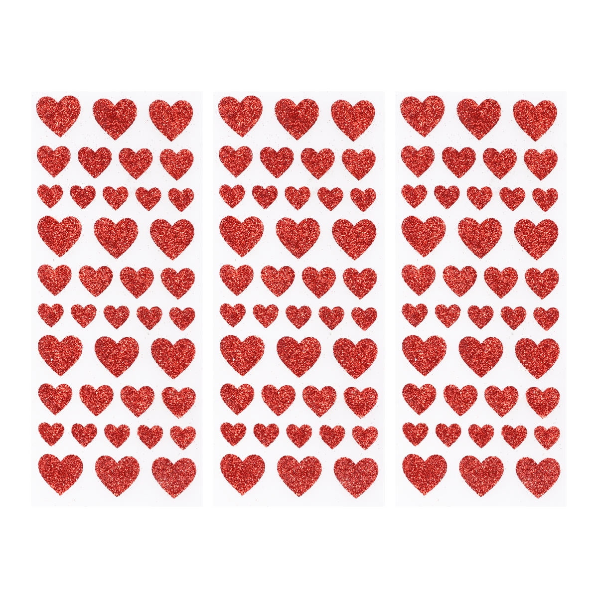 LOLIPPYY 3 Sheets Heart Shaped Stickers Red PVC for Valentine's Day ...