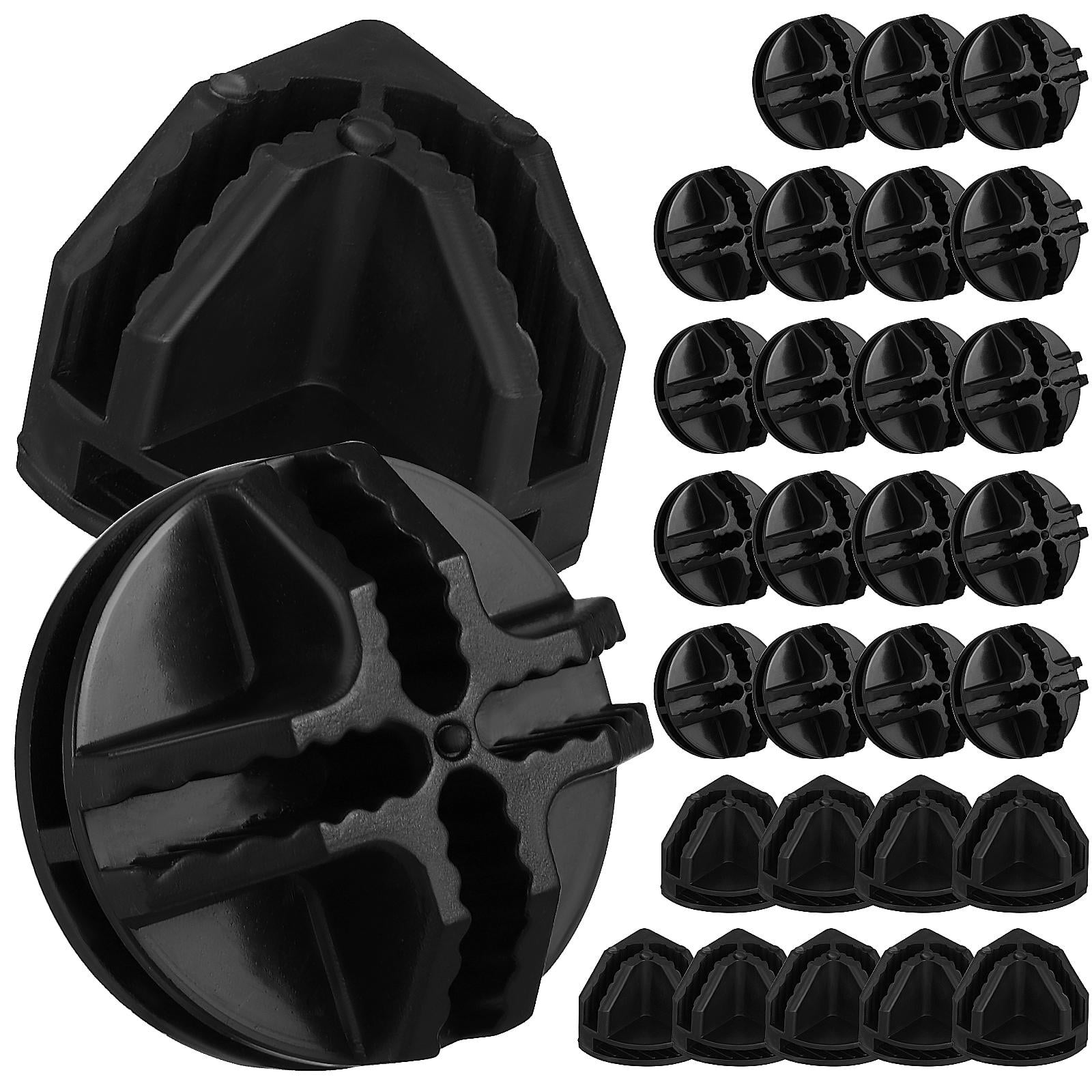 LOLIPPYY 30 Pcs Grid Shelf Connectors for Home Furniture Black ABS ...