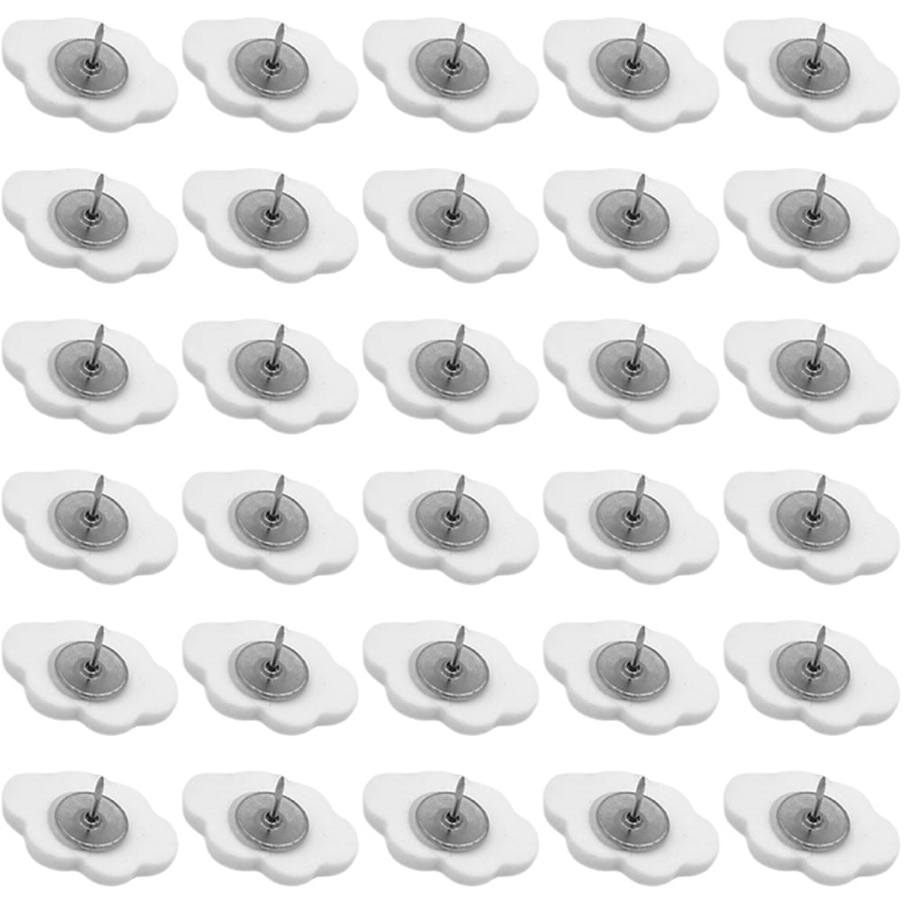 LOLIPPYY 30 Pcs White Decorative Push Pins for Office Use Resin and ...