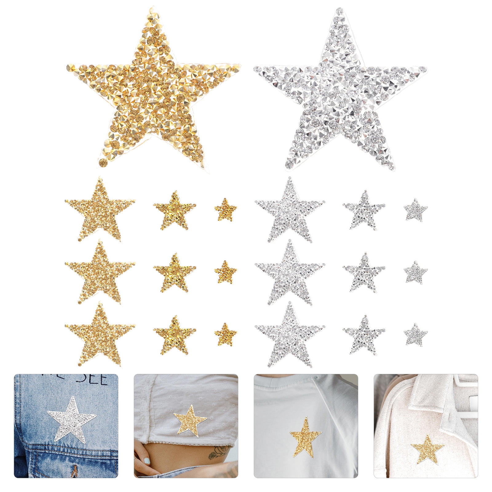 LOLIPPYY 30Pcs Multi Function Garment Patches Star Shaped for Clothing ...