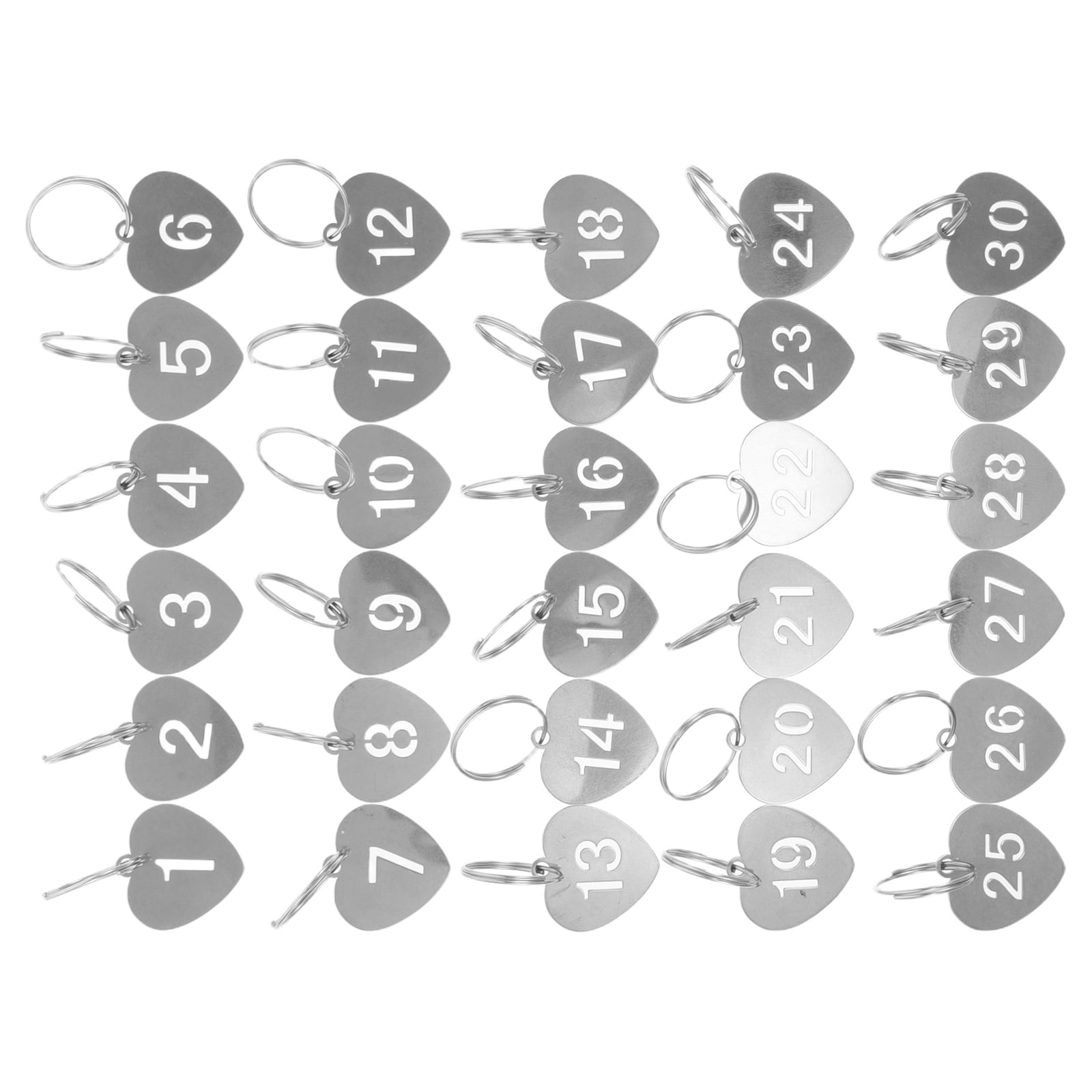 LOLIPPYY 30Pcs Stainless Steel Numbered Key Id Tags Hollow Design with ...