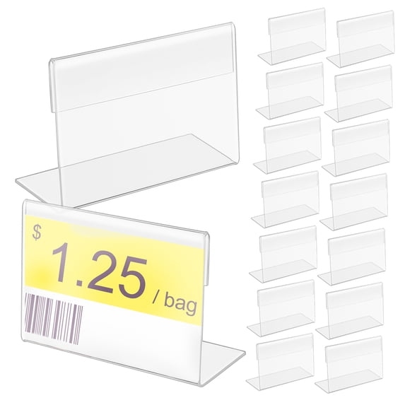 LOLIPPYY 30pcs Food Label Holders Clear Acrylic Sign Display Holders ...