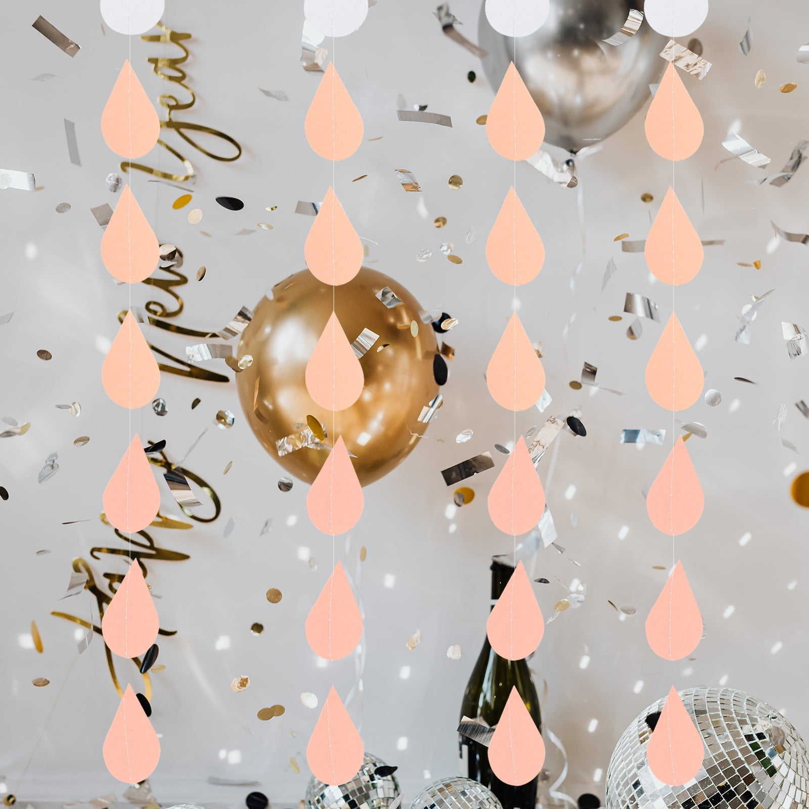 LOLIPPYY Assorted Color Paper Raindrop Gar Banner Hanging Decoration ...