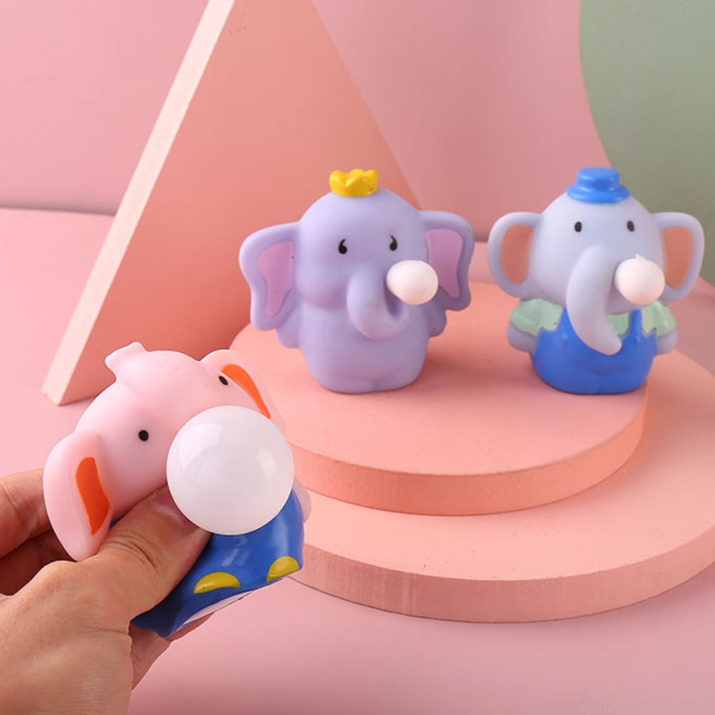 LOLIPPYY 3Pcs Cartoon Fidget Toys Elephant Squeeze Toys Pink TPR ...