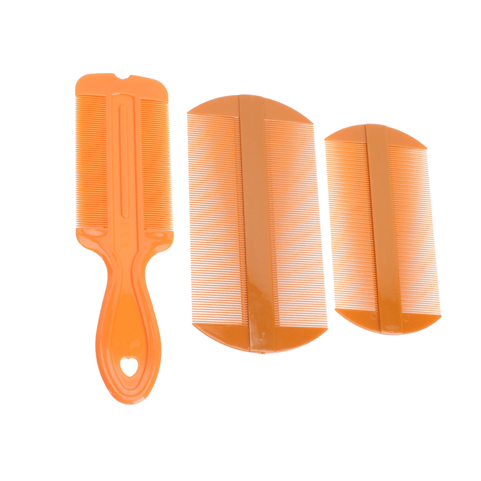LOLIPPYY 3Pcs Double Sided Fine Teeth Dandruff Comb Plastic Orange For ...