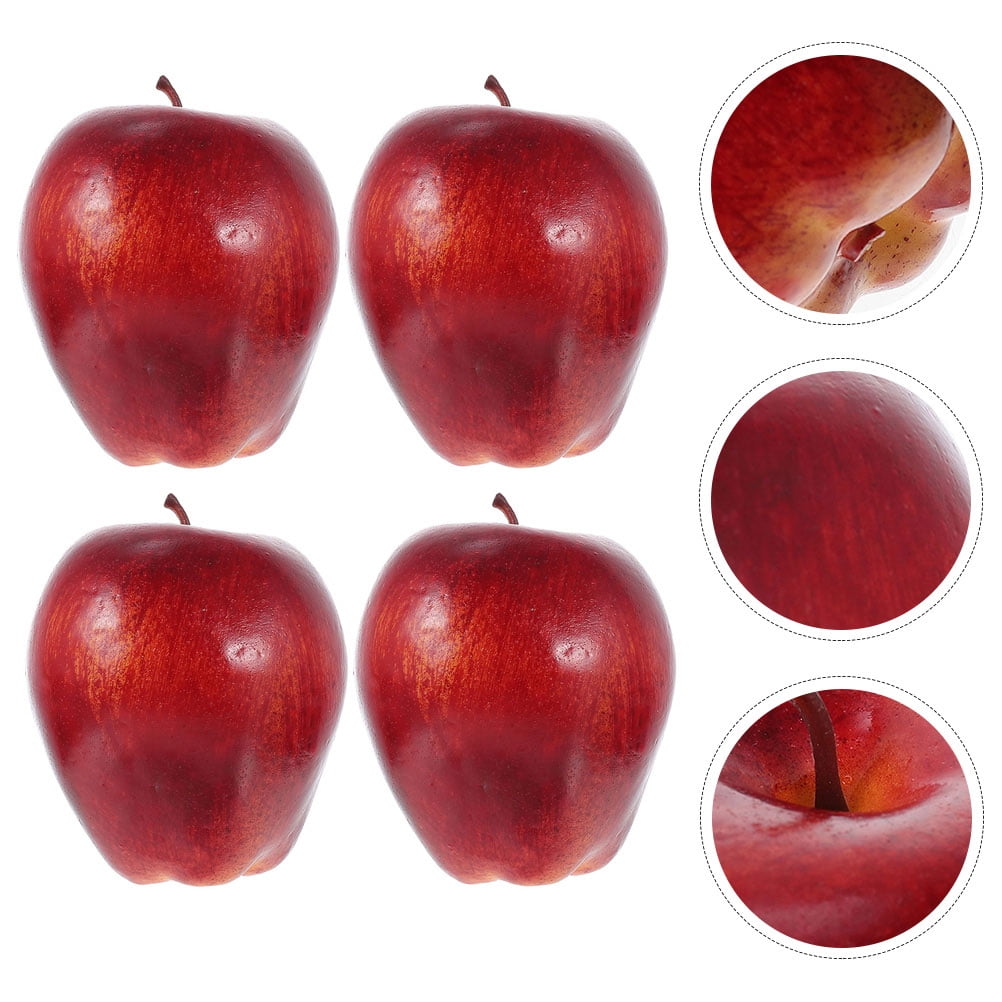 LOLIPPYY 3Pcs Fake Red Apples Ornament with Realistic Details for Photo ...