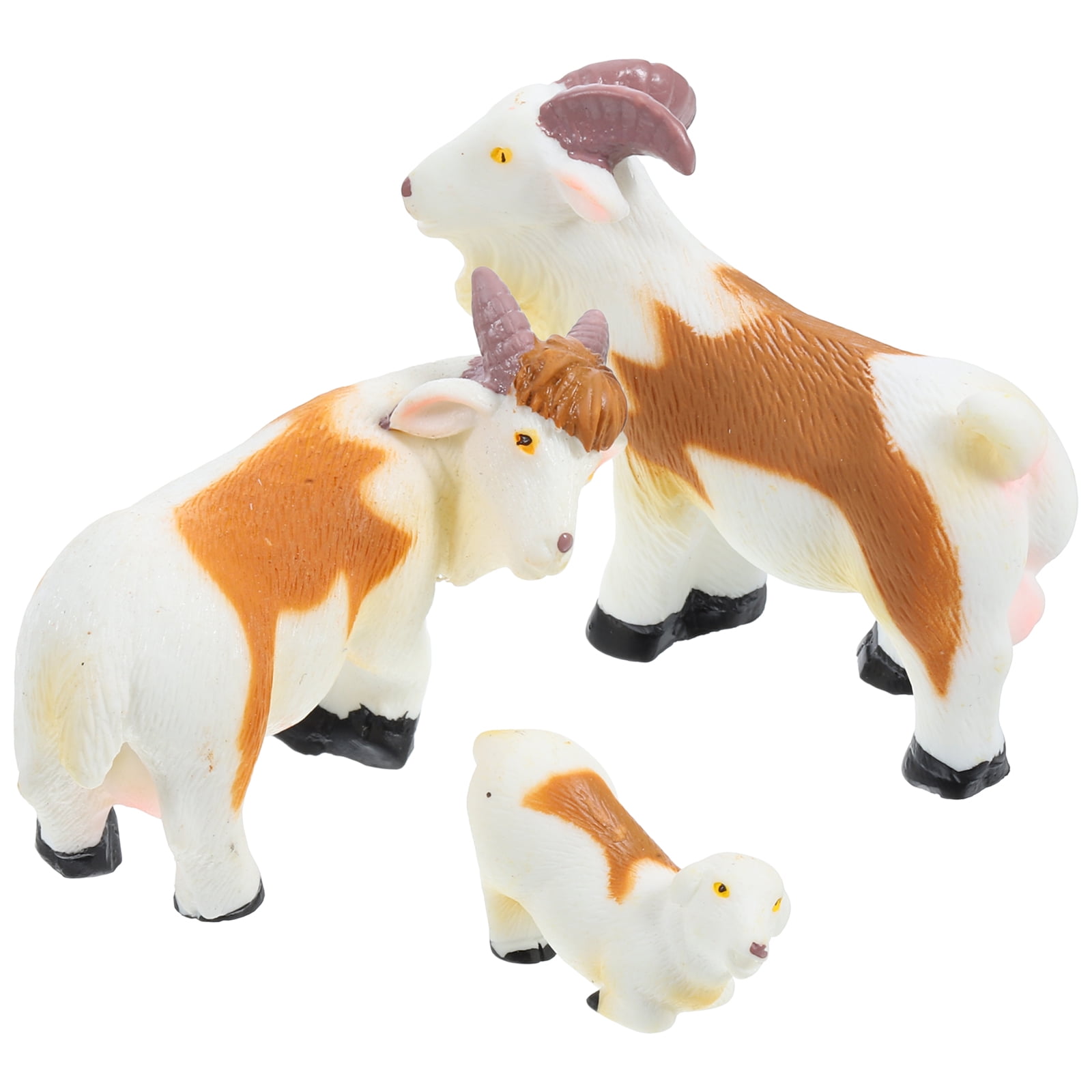LOLIPPYY 3Pcs Mini Goat Figurine Goat Toy Set Sheep Toys Farm Animal ...