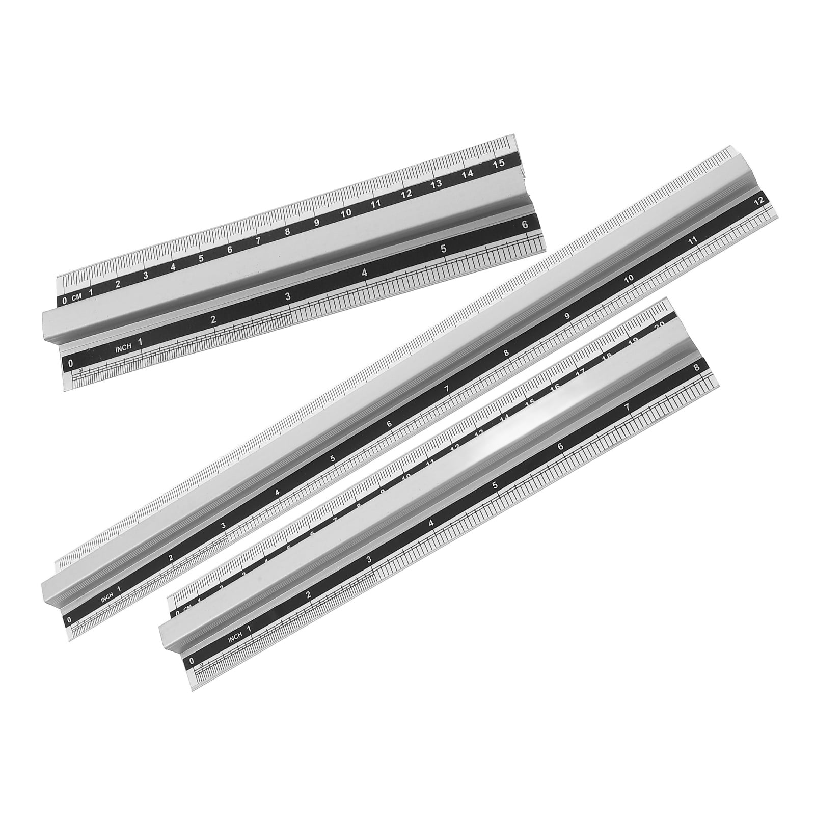 LOLIPPYY 3Pcs Multi-Use Aluminum Rulers with Raised Grip Portable ...