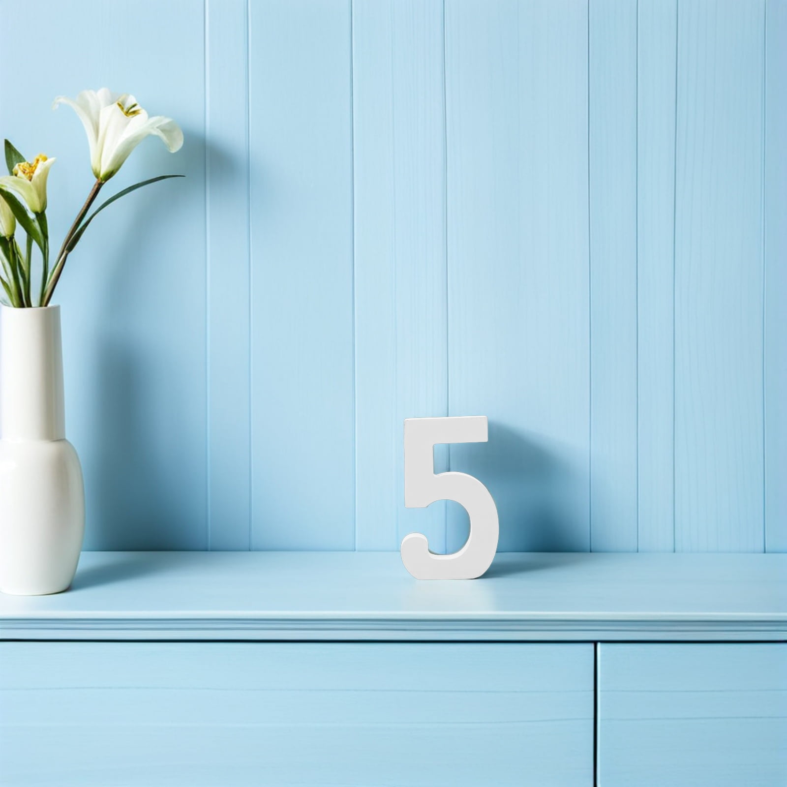 LOLIPPYY 3Pcs White Wood Standing Numbers for Wedding DIY Crafts and ...