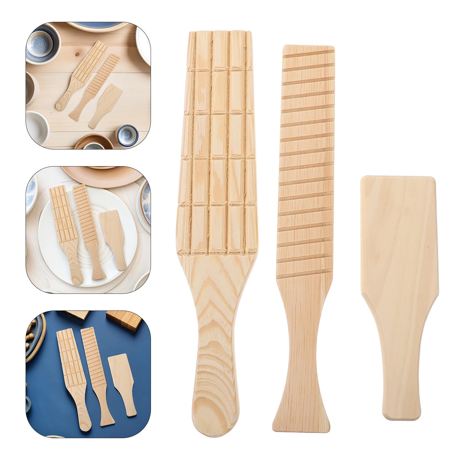 LOLIPPYY 3Pcs Wood Clay Roller and Paddle Set for Pottery and Ceramic ...