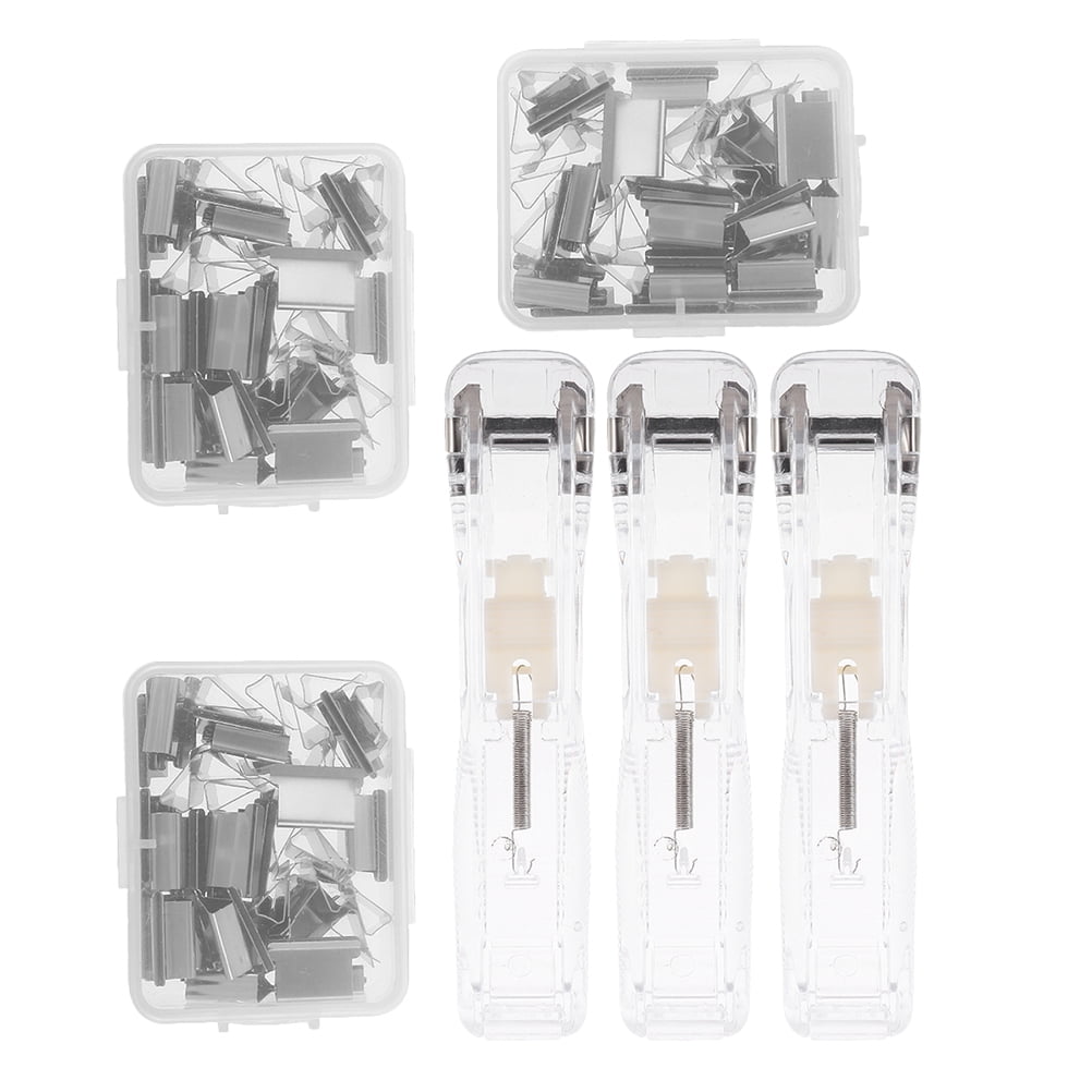 LOLIPPYY 3-Pack Refillable Transparent Clamp Stapler with Clear Paper ...