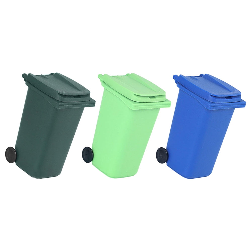 LOLIPPYY 3pcs Small Covered Trash Can Plastic Trash Storage Hinged Lid ...