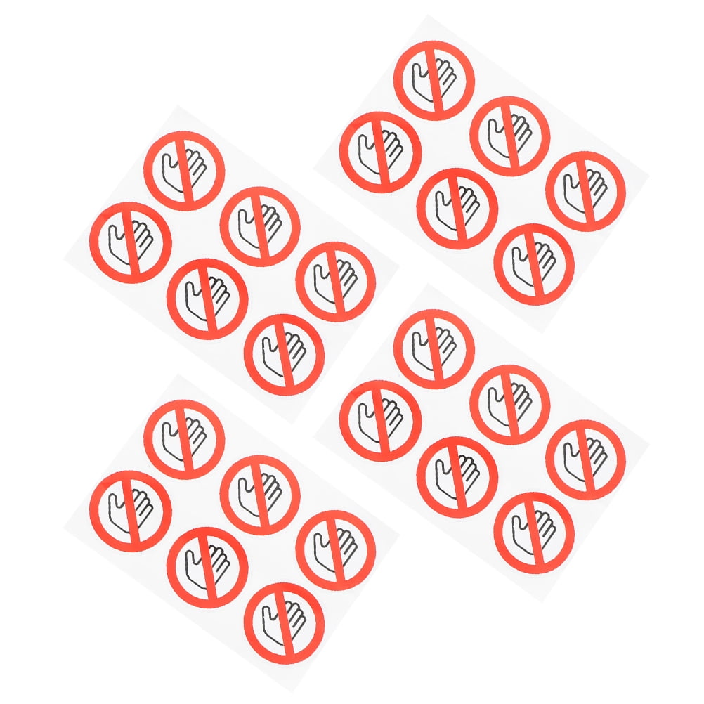 LOLIPPYY 4 Sheets Safety Warning Signs Vinyl Multi No Touch Sign For ...