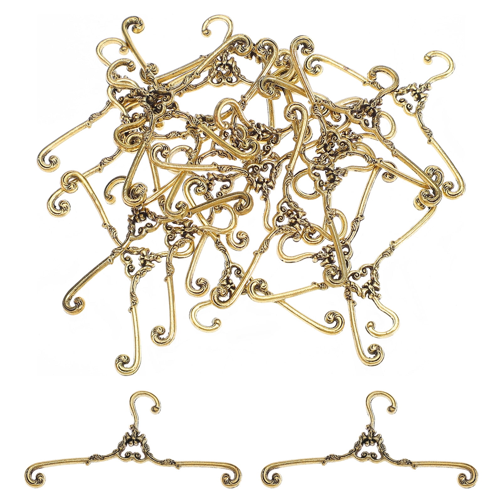 LOLIPPYY 48pcs Mini Clothes Hangers: Doll Wardrobes Metal Hangers ...