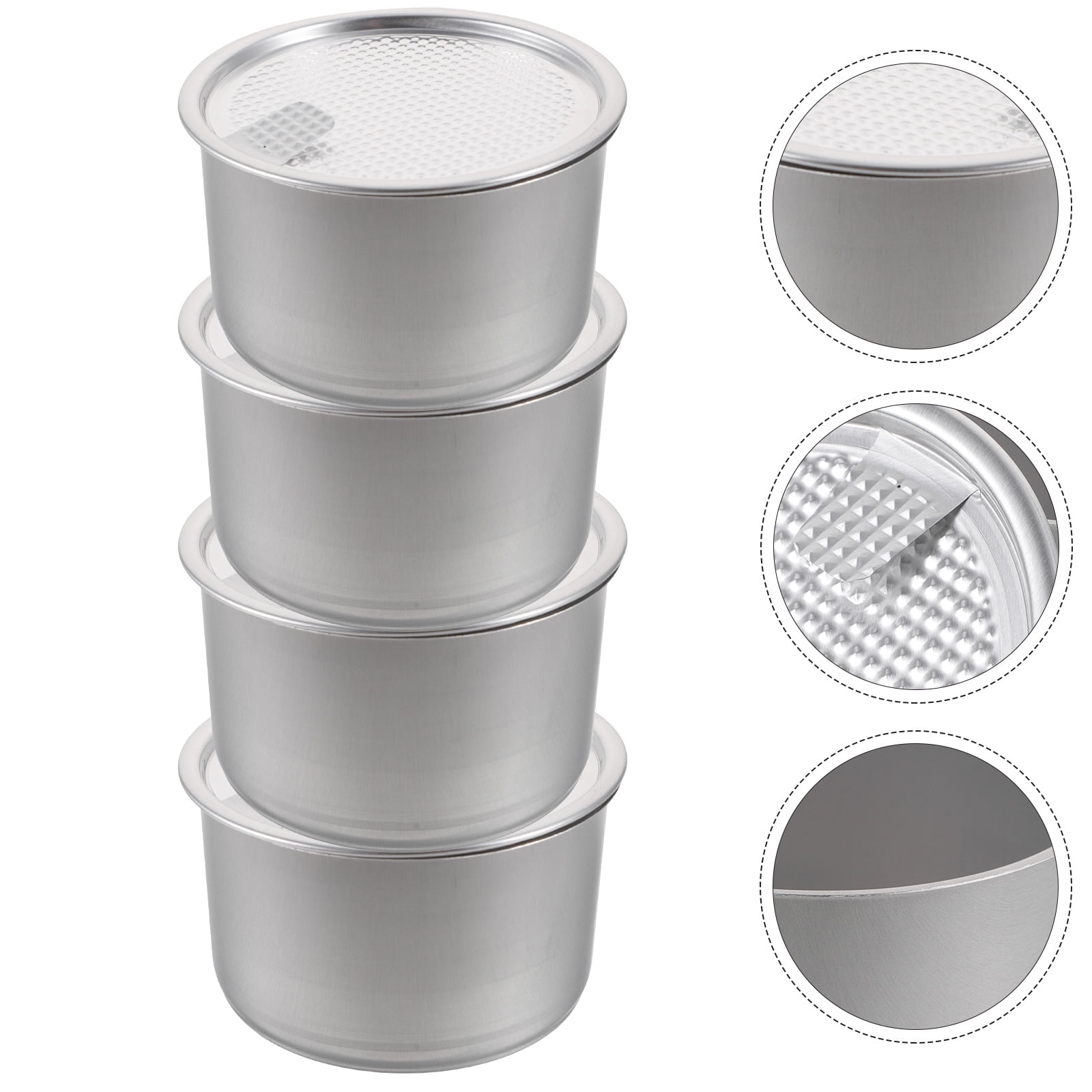 LOLIPPYY 4Pcs Aluminum Seal Cans for Food Storage Durable Light Weight ...