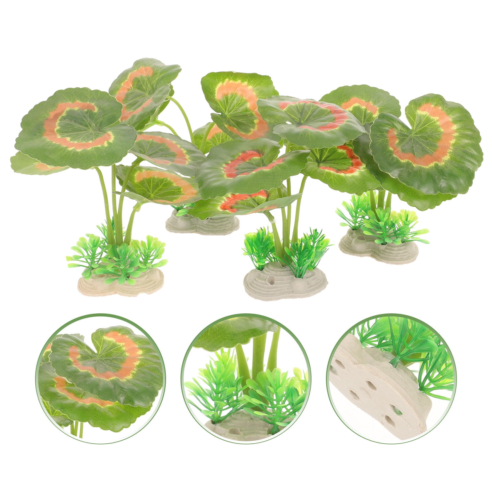 LOLIPPYY 4Pcs Aquarium Decorative Tree Twig Realistic Plastic Fish Tank ...