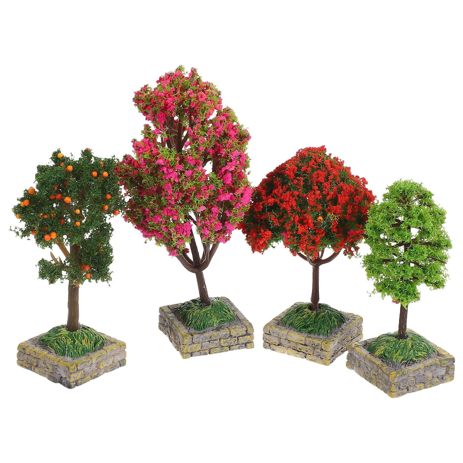 LOLIPPYY 4Pcs Artificial Plastic Trees for Architectural Model Scenery ...