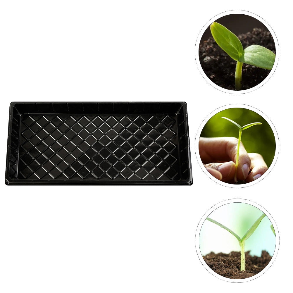 LOLIPPYY 4Pcs Black Garden Planting Tray with Optimal Depth for Healthy ...