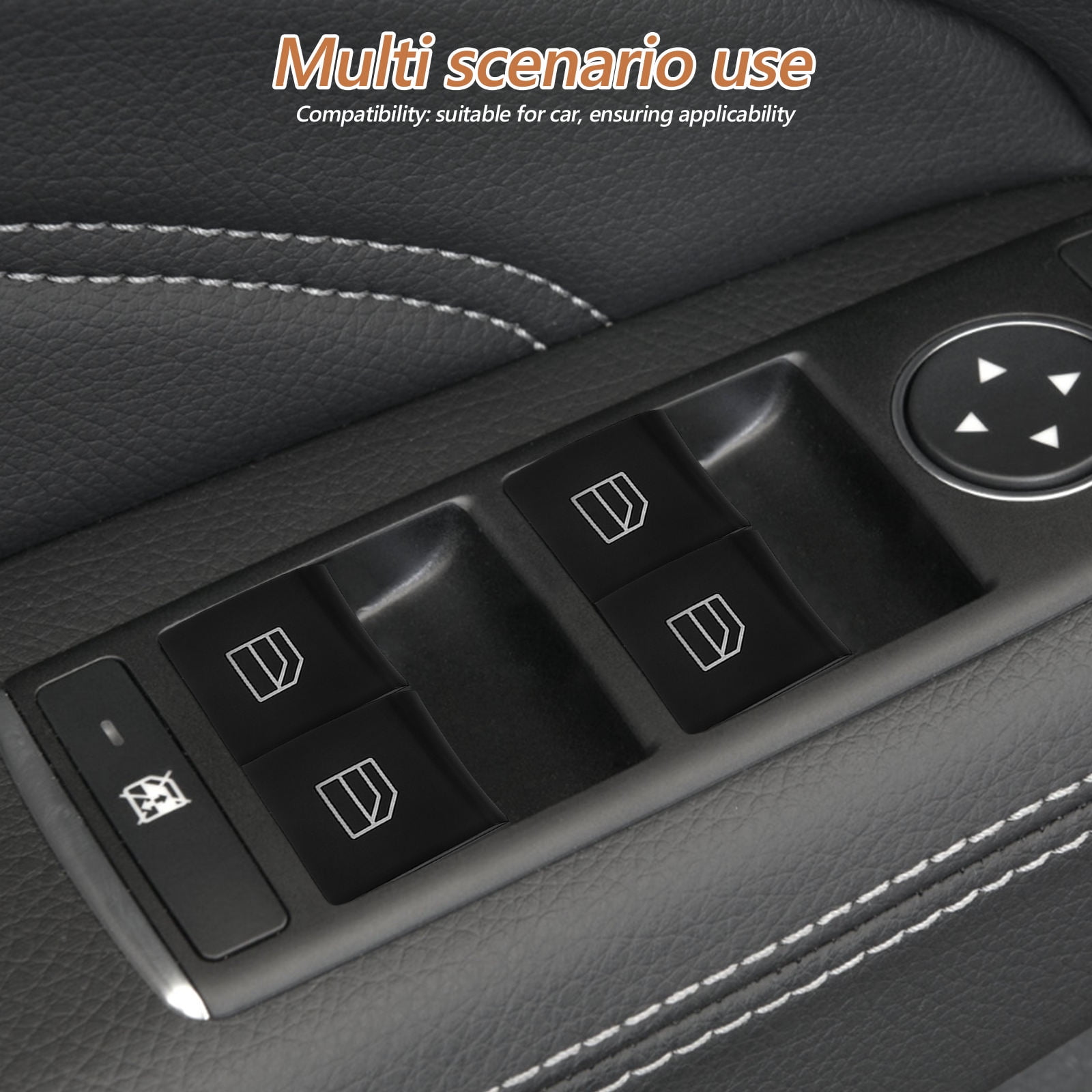 LOLIPPYY 4Pcs Car Window Button Control Panel Plastic Black for Car ...