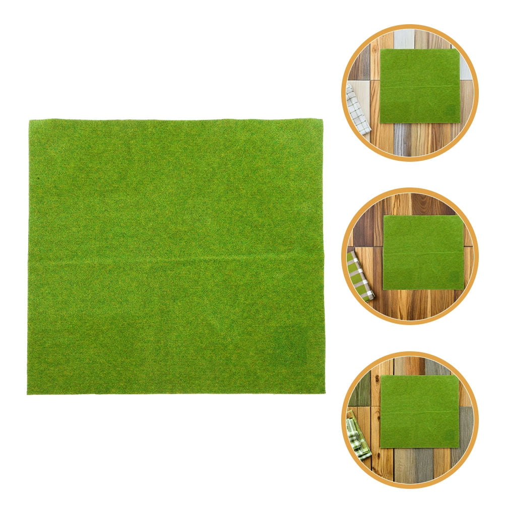 LOLIPPYY 4Pcs Fake Grass Pads Artificial Turf Green for Crafting Sand ...