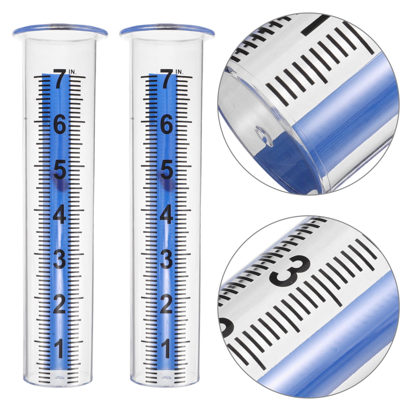 LOLIPPYY 4-Pack Clear Plastic Rain Gauge Tubes for Accurate Garden ...