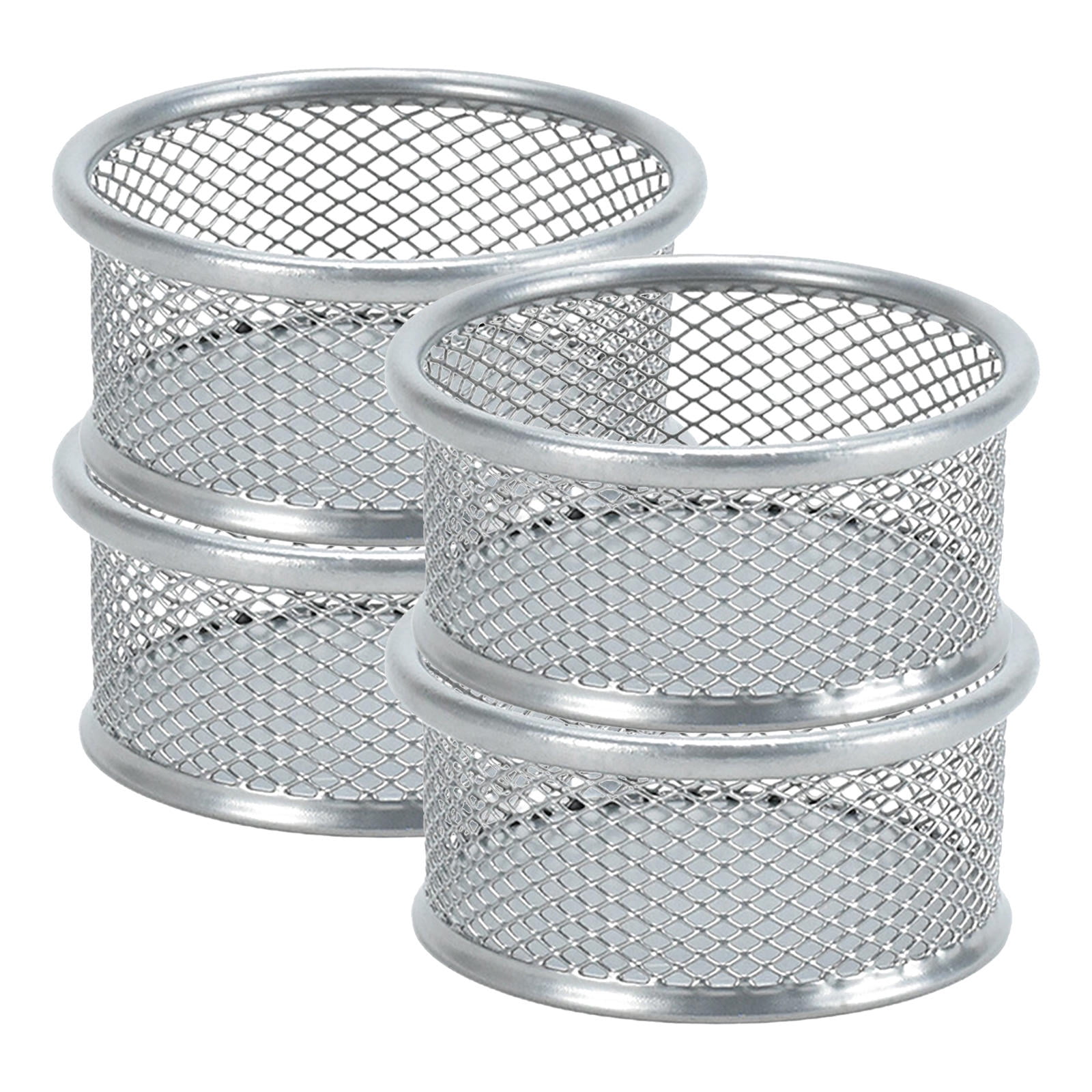 LOLIPPYY 4-Pack Plated Desktop Paper Clip Holders Stackable Mesh ...