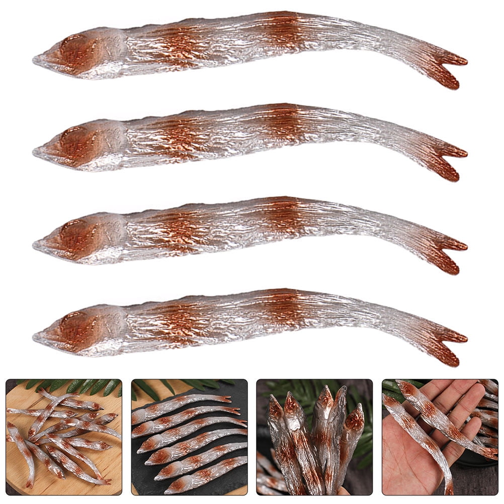 LOLIPPYY 4Pcs Realistic Fake Mud Fish Model PVC Decorative Food Prop ...