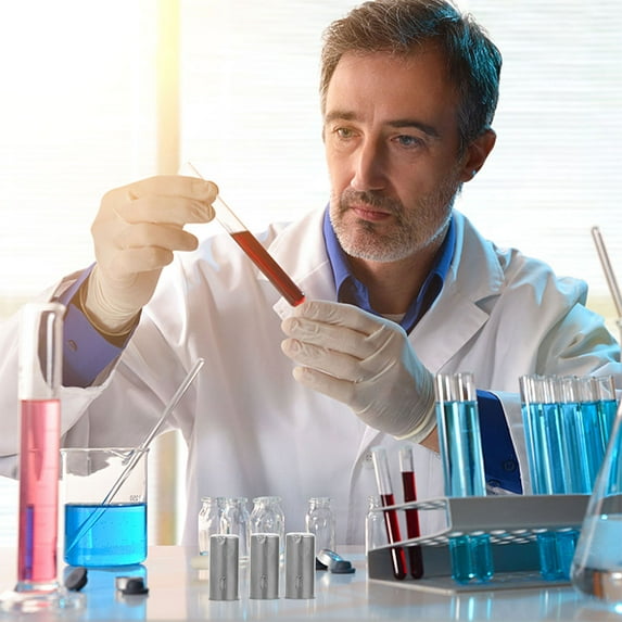 LOLIPPYY 4Pcs Silver Test Lab Tube Caps Steel Test Tube for Protecting ...