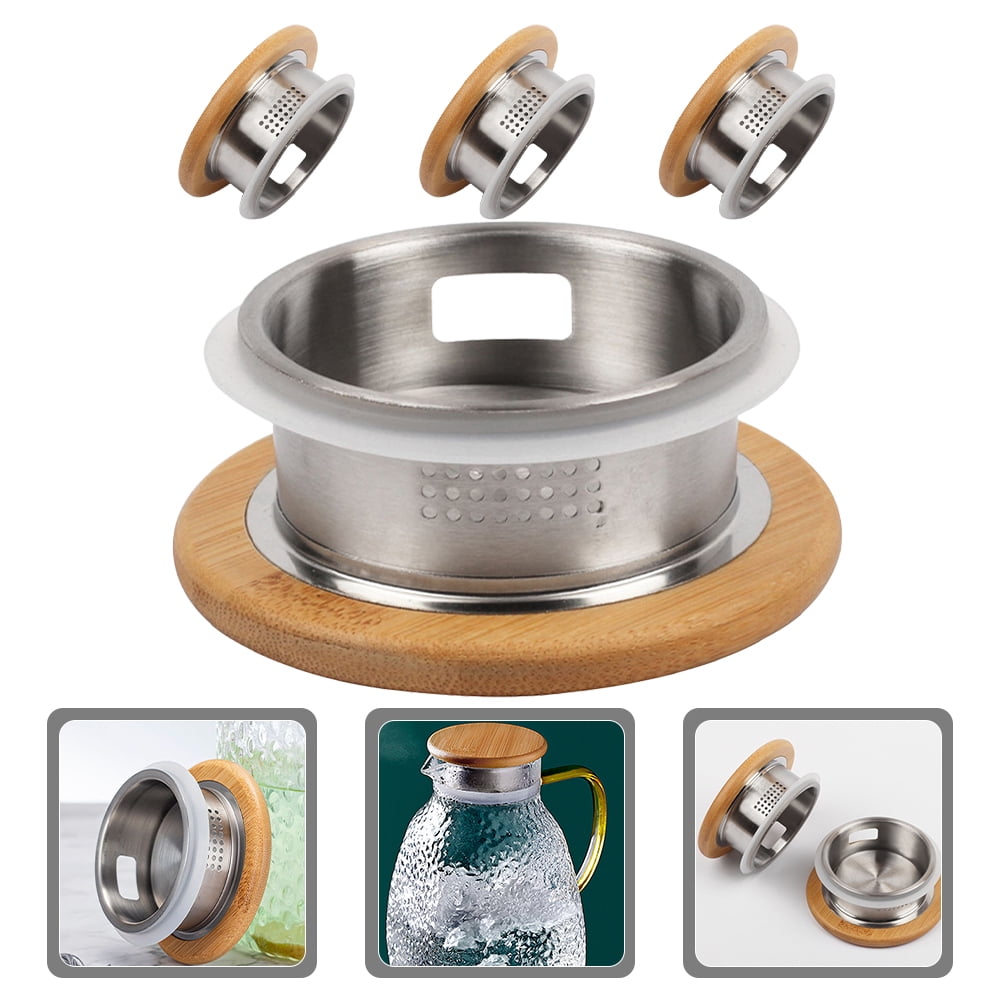 LOLIPPYY Set of 4 Stainless Steel Water Pitcher Covers with Modern ...
