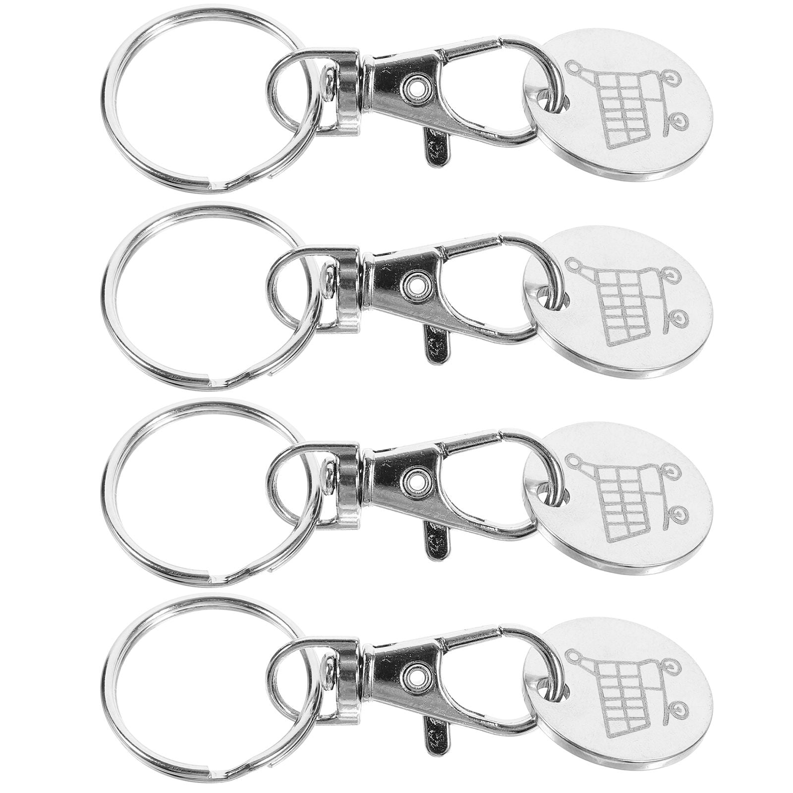 LOLIPPYY 4Pcs Trolley Keychain Stainless Steel Shopping Trolley ...