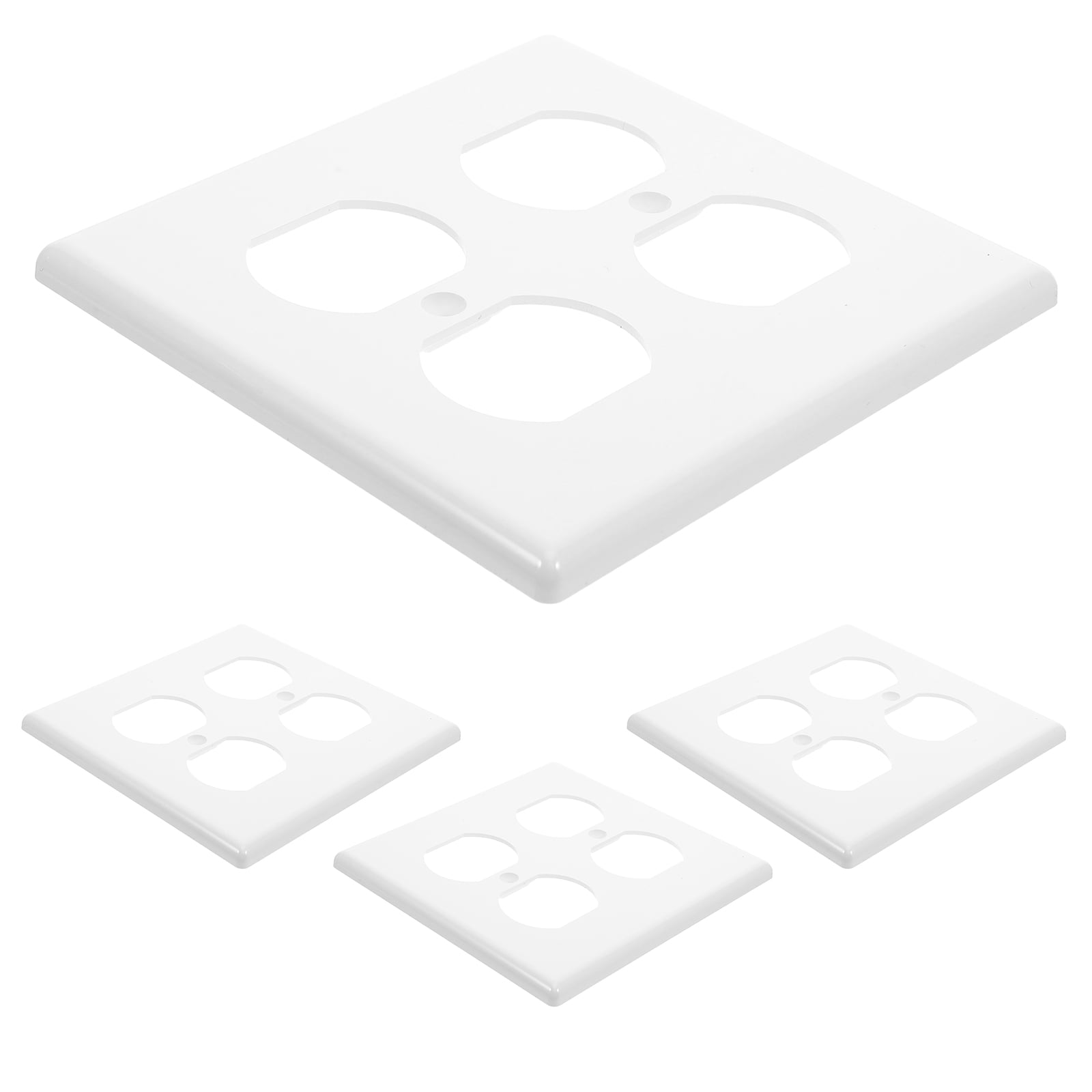 LOLIPPYY 4-Pack White Blank Wall Plate Covers, Unbreakable Socket Cover ...