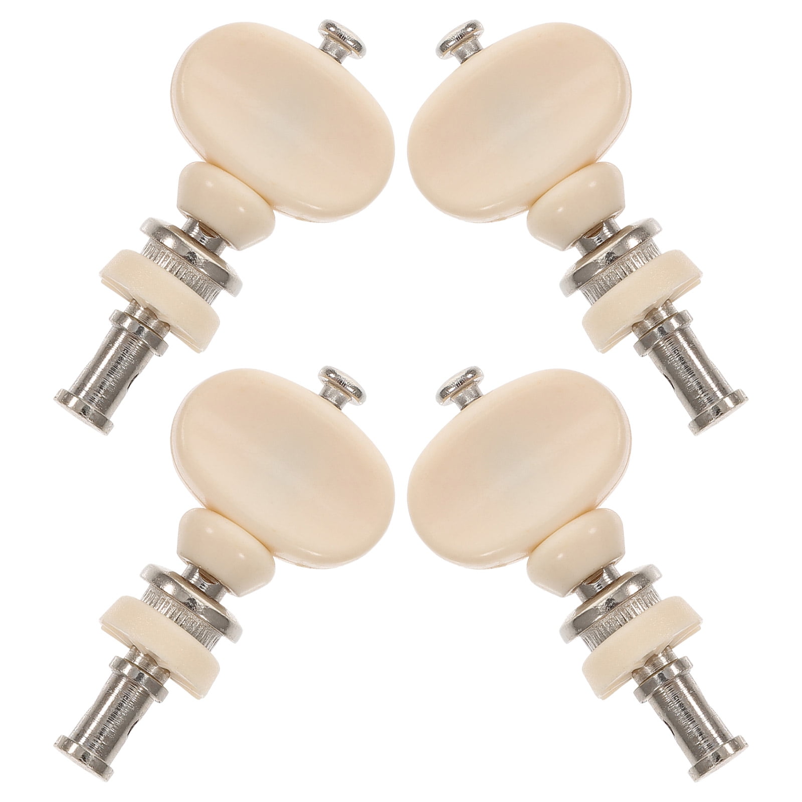 LOLIPPYY 4-Piece White Ukulele Tuning Pegs Set with Steel Pegs, Plastic ...