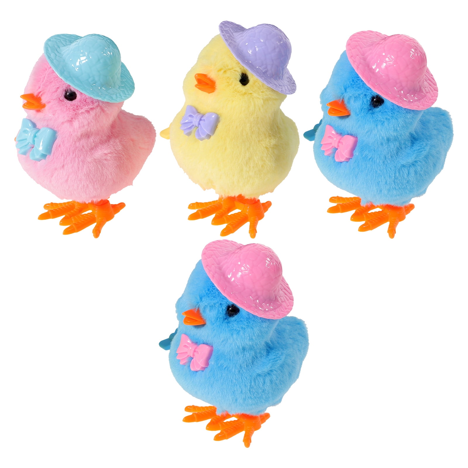 LOLIPPYY 4Pcs Wind Up Chicken Plush Jumping Chick For Kids Indoor Play ...