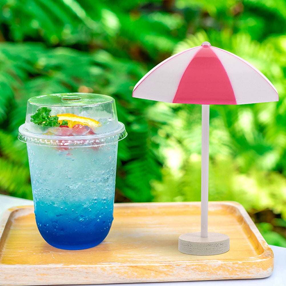 LOLIPPYY Miniature Sun Umbrella Toys Miniature Beach Umbrella Plastic ...