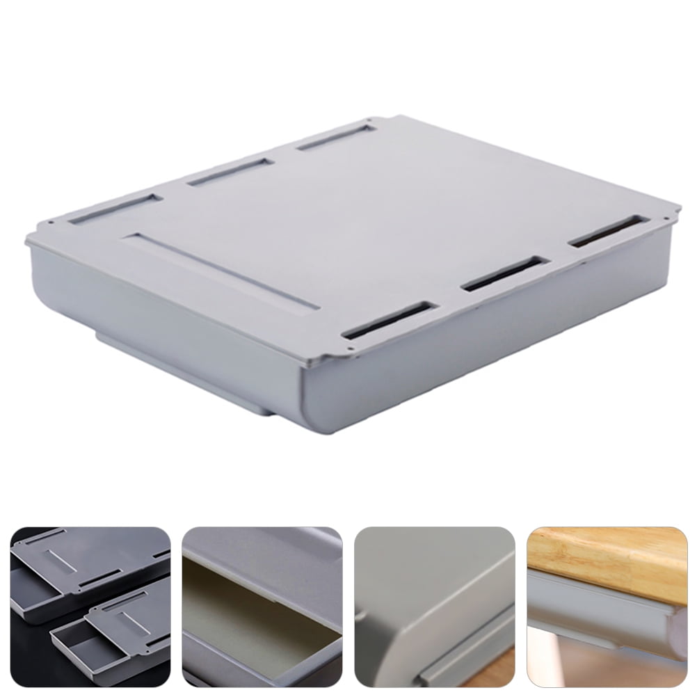 LOLIPPYY 4Set Stackable Desk Storage Box in White and Gray 11.6x7.9x1 ...